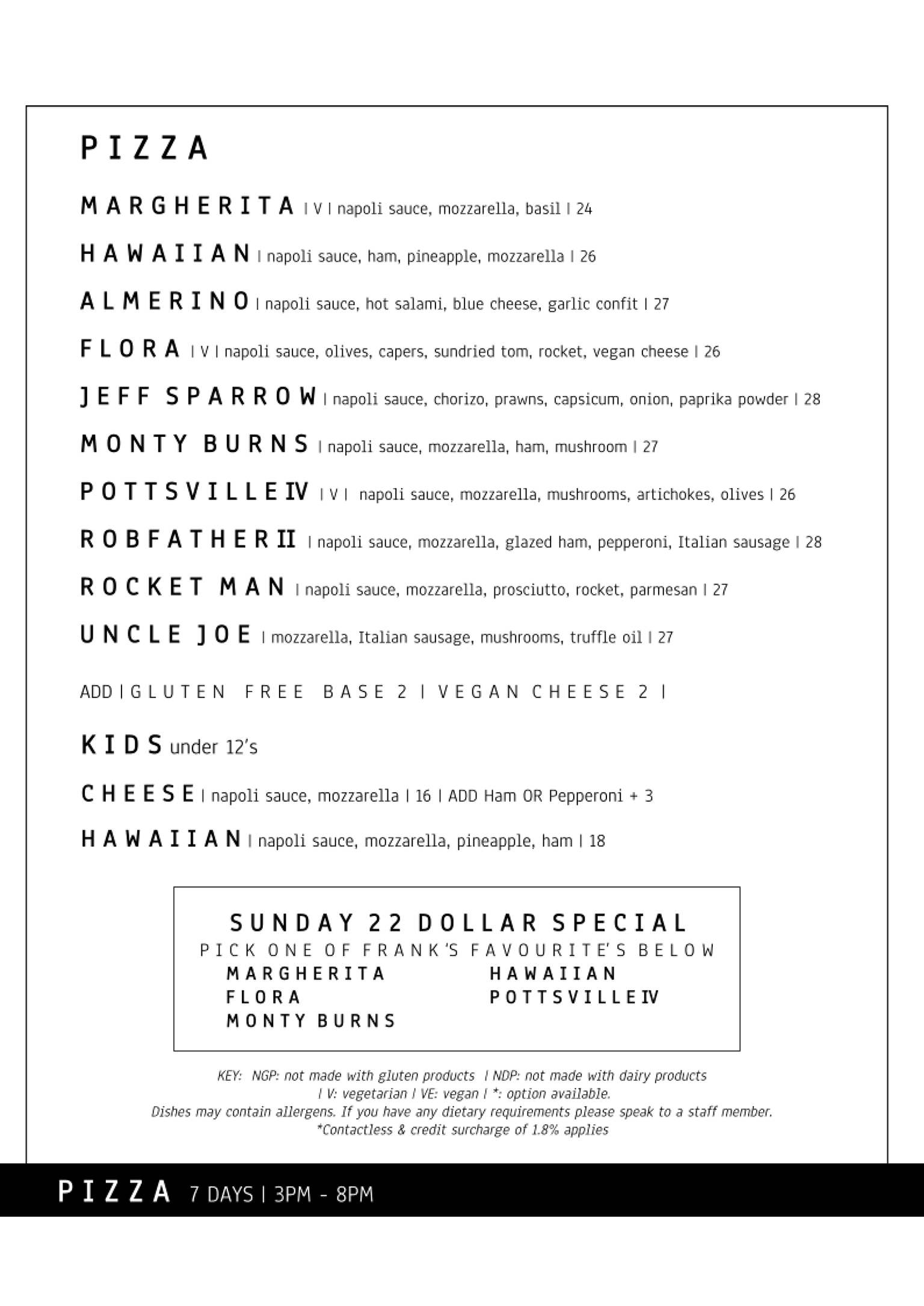 MENU – Cococabana by Frank's